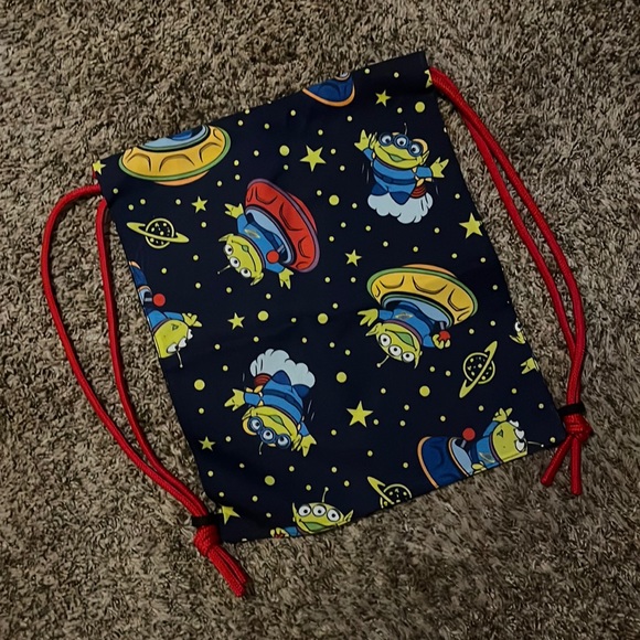 Disney | Bags | Disney Pixar Toy Story Green Aliens Drawstring Backpack | Poshmark